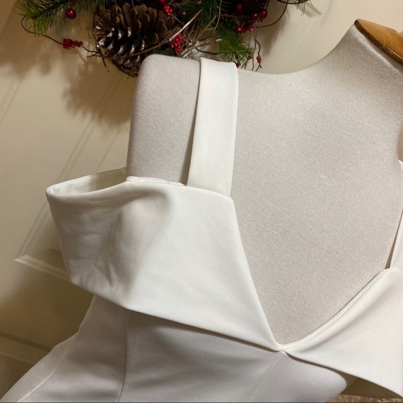 Boston Proper | Dresses | Boston Proper White Flirty Front Midi Dress ...